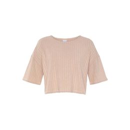Lascana Damen Lascana 3/4-Arm-Shirt Lounge-/Strickshirt aus weichem Strick, Loungewear beige 40/42