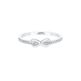 Elli Damen Fingerring &raquo;Infinity Glas Kristalle Wei&szlig; 925 Sterling Silber&laquo; silber