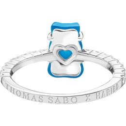 Thomas Sabo Damen Thomas Sabo Fingerring &raquo;Thomas Sabo x HARIBO Schmuck: Ring mit Goldb&auml;r&laquo; mit Kristallglas, Zirkonia (synth.) blau