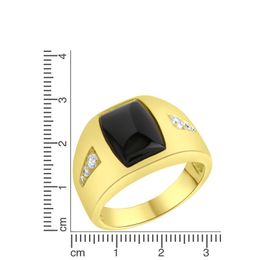 Firetti Herren Fingerring &raquo;Schmuck Geschenk Silber 925 Silberring Siegelring&laquo; mit Achat, Zirkonia (synth.) schwarz