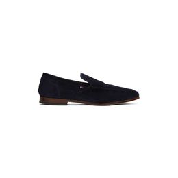 Tommy Hilfiger Herren Slipper &raquo;HILFIGER FLEXIBLE SUEDE LOAFER&laquo; , Blockabsatz, Loafer, Businsesschuh, Abendschuh mit Logoflag blau 40