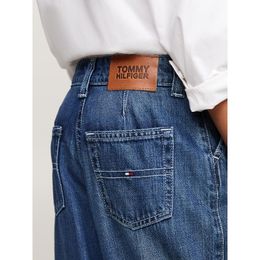 Tommy Hilfiger M&auml;dchen Weite Jeans &raquo;MABEL PLEATS MID BLUE WASH&laquo; in mittelblauer Waschung, mit Logo-Badge blau 5 (110), N-Gr
