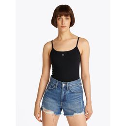 Tommy Jeans Curve Damen Spaghettitop &raquo;TJW ESSENTIAL STRAP TOP EXT&laquo; in Gro&szlig;en Gr&ouml;&szlig;en, Spaghettitr&auml;ger schwarz XL (42)