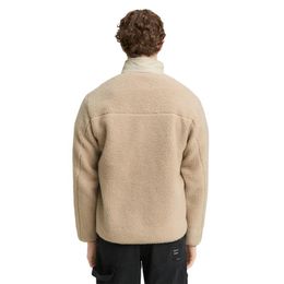 Tom Tailor Denim Herren Tom Tailor Denim Fleecejacke mit Logo Stickerei beige S