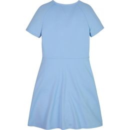 Tommy Hilfiger M&auml;dchen A-Linien-Kleid &raquo;PUNTO FIT & FLARE DRESS SS&laquo; Kinder bis 16 Jahre mit Logoschriftzug blau 16 (176), N-Gr