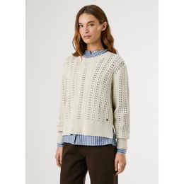 Pepe Jeans Strickpullover »CANDIDE« mit Lochmuster oyster white M M Pullover CANDIDE von Pepe Jeans