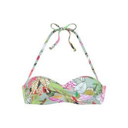 s.Oliver Damen s.Oliver B&uuml;gel-Bandeau-Bikini-Top &raquo;Herst&laquo; im floralen Design gr&uuml;n 40, Cup C