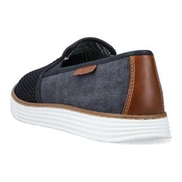 Rieker Slip-On Sneaker Casual Slipper, Freizeitschuh mit gemustertem Innenfutter blau 43 43 Lässiger Schlupfschuh mit Stretcheinsätze