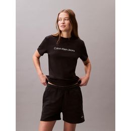 Calvin Klein Jeans Damen Sweatshorts &raquo;MONOLOGO FRENCH TERRY SHORT&laquo; Mit elastischem Bund schwarz L (42), N-Gr