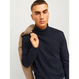 Jack & Jones Jack & Jones Herren Rollkragenpullover &raquo;JJEBASIC mit hohem Tragekomfort&laquo; unifarben, modisch, regular fit, Baumwolle, Rollkragen blau XS