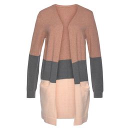 Vivance Cardigan mit Colorblock-Optik und Taschen, lange Strickjacke bunt 32/34 Cardigan
