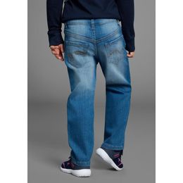 Kangaroos M&auml;dchen Kangaroos Stretch-Jeans &raquo;Stretchjeans mit Applikation&laquo; Jeans mit s&uuml;&szlig;en Sternen-Aufn&auml;hern blau 140, N-Gr