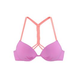 Venice Beach Damen Push-Up-Bikini-Top &raquo;Anna&laquo; wattierte Cups, mit eingearbeiteter Verst&auml;rkung lila 34, Cup A