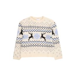 Vero Moda Girl Pullover 'VMSANTANORDIC' Mädchen Größe 146/152 beige / hellblau / schwarz