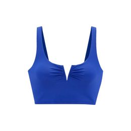 Venice Beach Damen Crop-Bikini-Top &raquo;Lucky&laquo; mit V-B&uuml;gel Detail vorne blau 34, Cup C/D