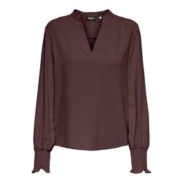 Only Blusenshirt &raquo;ONLMETTE V-NECK LS SMOCK TOP NOOS WVN&laquo; Decadent Chocolate S S Shirtbluse von Only