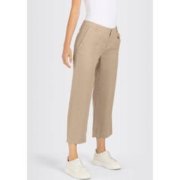 MAC Damen MAC Leinenhose &raquo;NORA cropped&laquo; Sommerhose temperaturausgleichend und angenehm auf der Haut beige 34, N-Gr