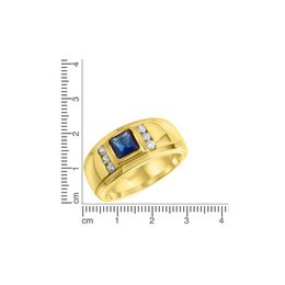 Firetti Herren Fingerring &raquo;Schmuck Geschenk Silber 925 Silberring Siegelring-Optik&laquo; mit Glasstein, Zirkonia (synth.) blau