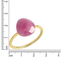 JAMELLI Damen Fingerring &raquo;Silber 925 vergoldet mit echtem pinken Safir 10x9mm&laquo; gelb