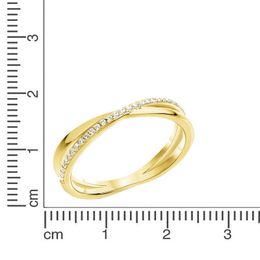 Celesta Damen Celesta Fingerring &raquo;Silber 925 vergoldet mit wei&szlig;en Zirkonia-Steinen&laquo; gelb