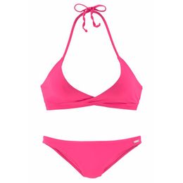 Bench. Damen Triangel-Bikini in Wickeloptik pink 34, Cup A/B