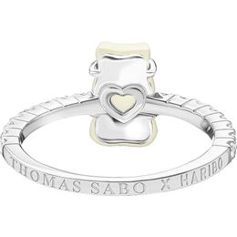Thomas Sabo Fingerring »x HARIBO Schmuck: Ring mit Goldbär« mit Kristallglas, Zirkonia (synth.) silberfarben-weiß-kristallweiß 52 Thomas Sabo x...