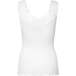 rosemunde Damen rosemunde Spitzentop &raquo;Beatha Lace Top&laquo; Vintage-Spitzenbesatz, feminin, ohne &Auml;rmel, Seidenmix wei&szlig; XS