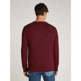 Tommy Jeans Strickpullover »TJM SLIM ESSNTLS C-NECK SWEATER« mit Markenlogo auf der Brust Deep Rouge M M Pullover von Tommy Jeans