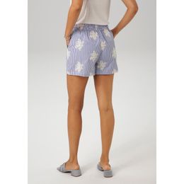 Aniston Casual Damen Aniston CASUAL Shorts gestreift und aufw&auml;ndig mit Stickerei verziert wei&szlig; 46, N-Gr