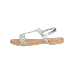 Scapa Damen Riemchensandale &raquo;Scapa Sandalen Lederimitat&laquo; silber 37