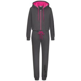 Kangaroos Damen Kangaroos Jumpsuit mit Logoprint am Bein grau 32/34, N-Gr