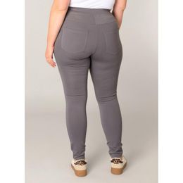 Base Level Curvy Damen Jeggings &raquo;Arnika&laquo; mit Badge grau 50, N-Gr