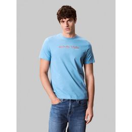 Calvin Klein Jeans Damen T-Shirt &raquo;SS 30s E CLVN LN 3D&laquo; Mit Rundhalsausschnitt blau M