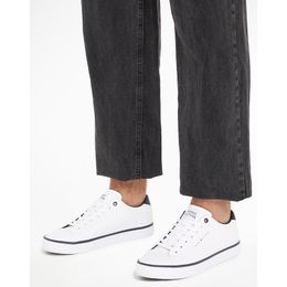 Tommy Hilfiger Herren Sneaker &raquo;TH HI VULC CORE LOW LEATHER ESS&laquo; , Freizeitschuh, Halbschuh, Schn&uuml;rschuh mit Ziern&auml;hten an der Ferse bunt 41