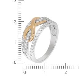 ZEEme Damen Fingerring &raquo;Silber 925 zweifarbig mit Unendlichkeits-Motiv&laquo; wei&szlig;