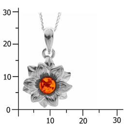 OSTSEE-SCHMUCK Damen OSTSEE-SCHMUCK Kette mit Anh&auml;nger &raquo; Kette mit Anh&auml;nger Bl&uuml;te Kette mit Anh&auml;nger Bl&uuml;te&laquo; silber