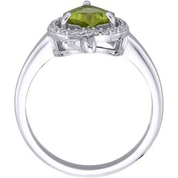 Firetti Fingerring »Schmuck Geschenk Silber 925 Damenring Ring Apfel Herz« mit Peridot, Zirkonia (synth.) silberfarben-peridot-kristallweiß 52...