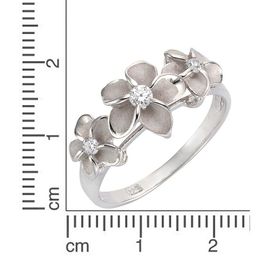 Firetti Fingerring »Schmuck Geschenk Silber 925 Silberring Blume/Blüte« mit Zirkonia (synth.) silberfarben 16 Trendstarkes Schmuckstück