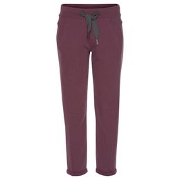 ELBSAND Damen Sweathose &raquo;Brinja&laquo; mit Logoprint am Bund und Taschen, Jogginghose, Relaxhose lila XL (42), N-Gr