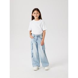 name it M&auml;dchen Weite Jeans &raquo;NKFBELLA WIDE CARGO JEANS 8772-BE NOOS&laquo; blau 134, N-Gr