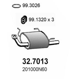 Asso Endschalld&auml;mpfer f&uuml;r NISSAN 201000N60 201000N763 201000N760 32.7013
