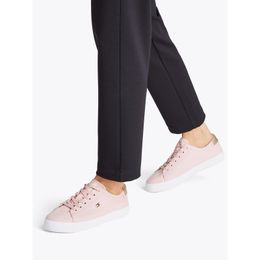 Tommy Hilfiger Damen Plateausneaker &raquo;VULC CANVAS LACE UP SNEAKER&laquo; , Freizeitschuh, Halbschuh, Schn&uuml;rschuh, in schmaler Form rosa 37