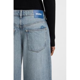 Hugo Blue Damen HUGO Blue Weite Jeans &raquo;Gobana&laquo; Baggy Jeans mit Kordelzug zum Binden 26, L&auml;nge 34