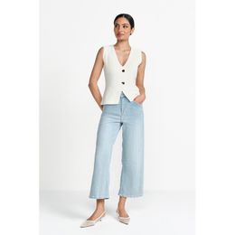Richroyal Damen RICHROYAL 7/8-Jeans Culotte Light Blue Satin Denim blau 27, L&auml;nge 32