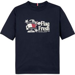 Tommy Hilfiger Jungen T-Shirt &raquo;FLAG FUN TEE SS&laquo; mit Logodruck blau 6 (116)