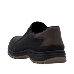 Rieker Herren Slipper Schlupfschuh, Halbschuh, Slip-on Sneaker mit Stretcheins&auml;tze schwarz 42