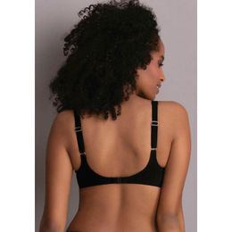 Rosa Faia Damen B&uuml;gel-Bandeau-Bikini-Top &raquo;Hermine&laquo; mit B&uuml;gel, Tr&auml;gerbreite gestaffelt, R&uuml;ckenfutter, verstellbare Tr&auml;ger schwarz 42, Cup B