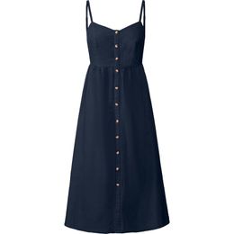 Lascana Damen Lascana Sommerkleid aus Leinenmix mit Baumwolle, Midikleid, Strandkleid blau 36, N-Gr