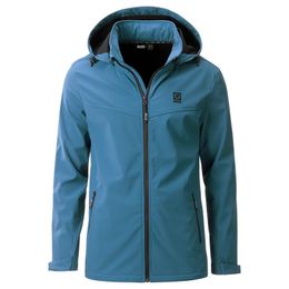 Lpo Herren LPO Softshelljacke &raquo;Softshelljacke Melvin&laquo; abnehmbare, verstellbare Kapuze blau S (48)
