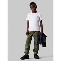 Calvin Klein Jeans Jungen Sweathose &raquo;ESSENTIAL WOVEN CARGO PANTS&laquo; f&uuml;r Kinder bis 16 Jahre mit Logo-Print gr&uuml;n 6 (116), N-Gr